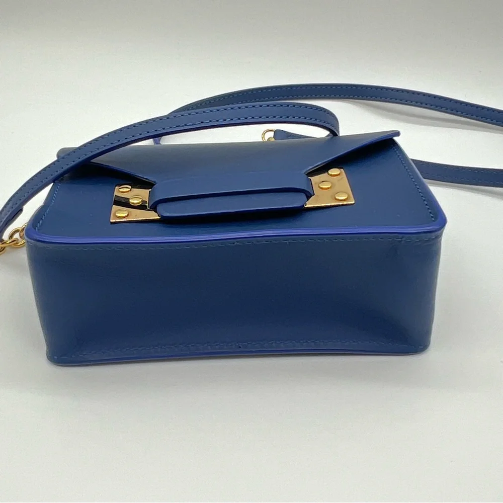 Sophie Hulme | Bags | Sophie Hulme Nano Milner Blue Leather Crossbody ...